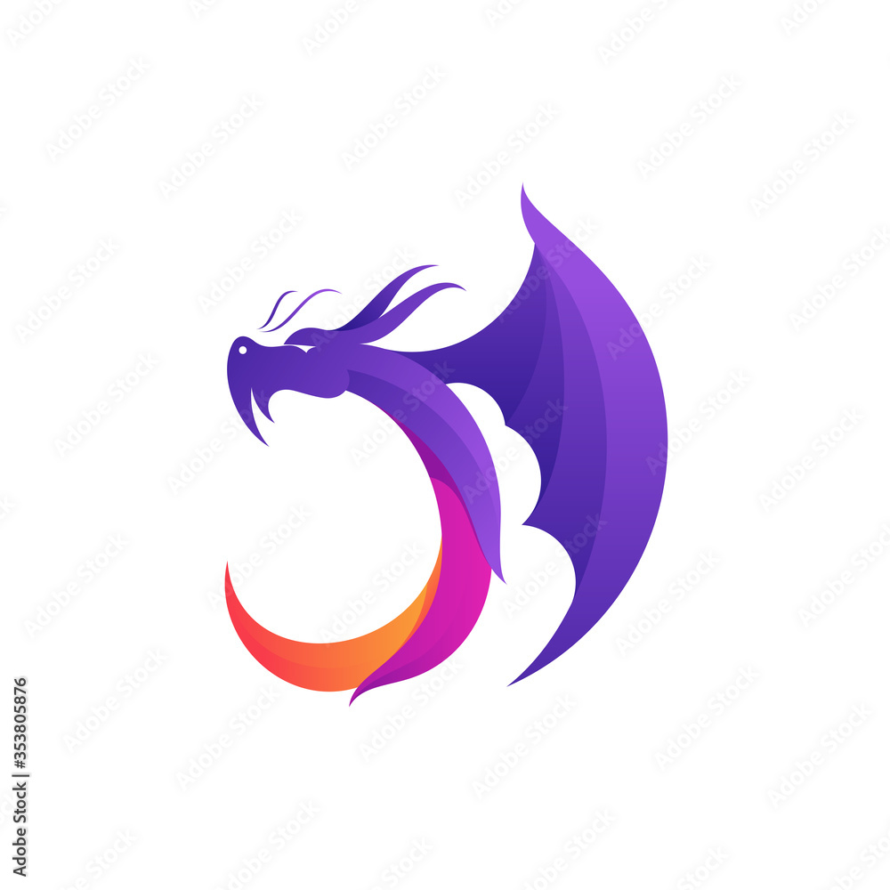 dragon modern mascot logo vector template Stock Vector | Adobe Stock