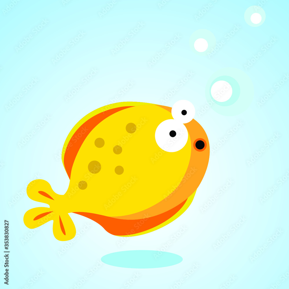 Balloon fish. Vector illustration. Stock Vector | Adobe Stock