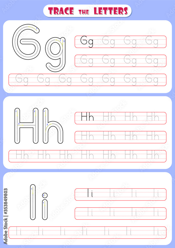 Alphabet letters Tracing Worksheet. ABC Activities and Exercises for ...