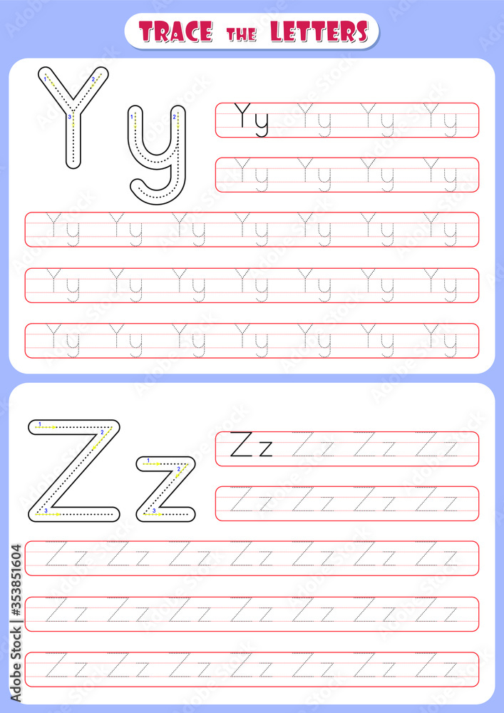 Alphabet letters Tracing Worksheet. ABC Activities and Exercises for ...