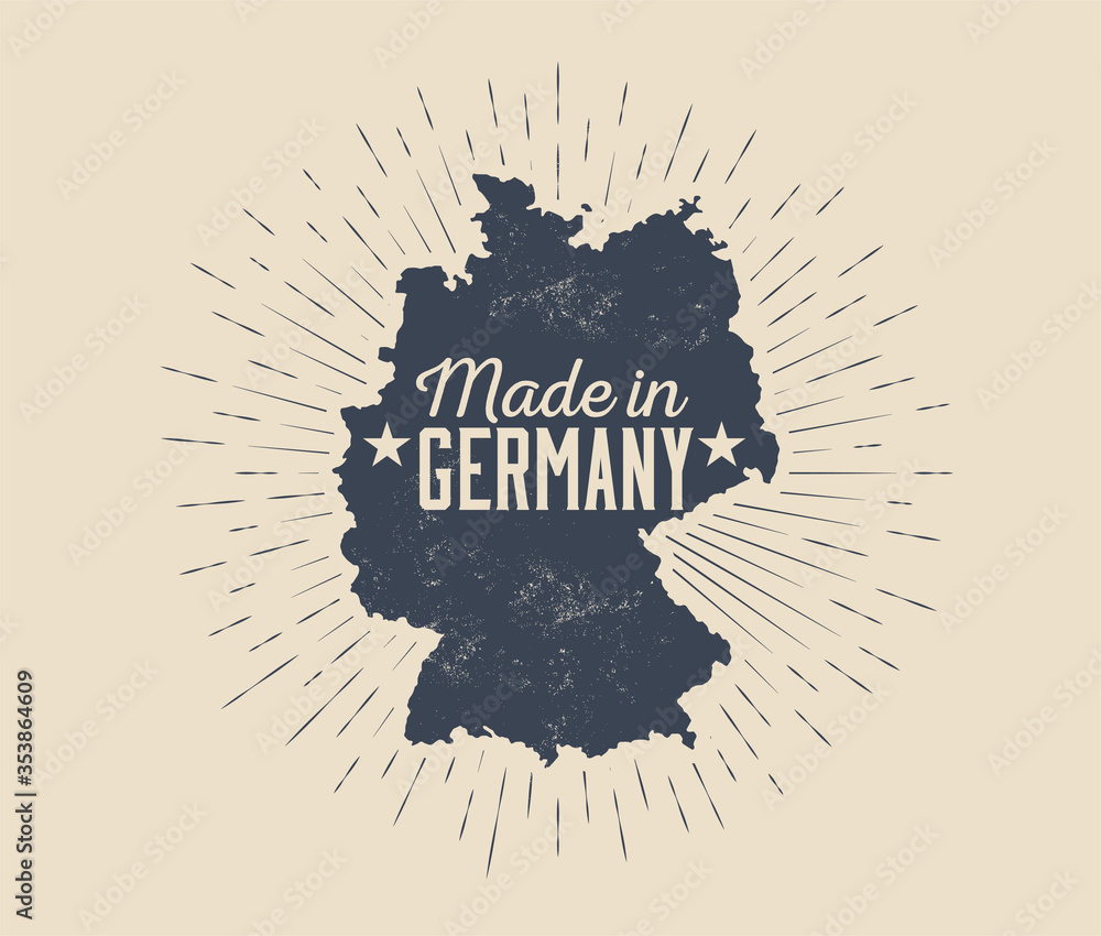Made in Germany badge or label or tag design template with black ...