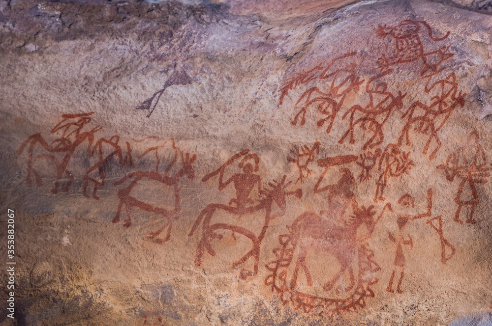Bhimbetka Rock Shelters, Madhya Pradesh, India. Declared a UNESCO World ...