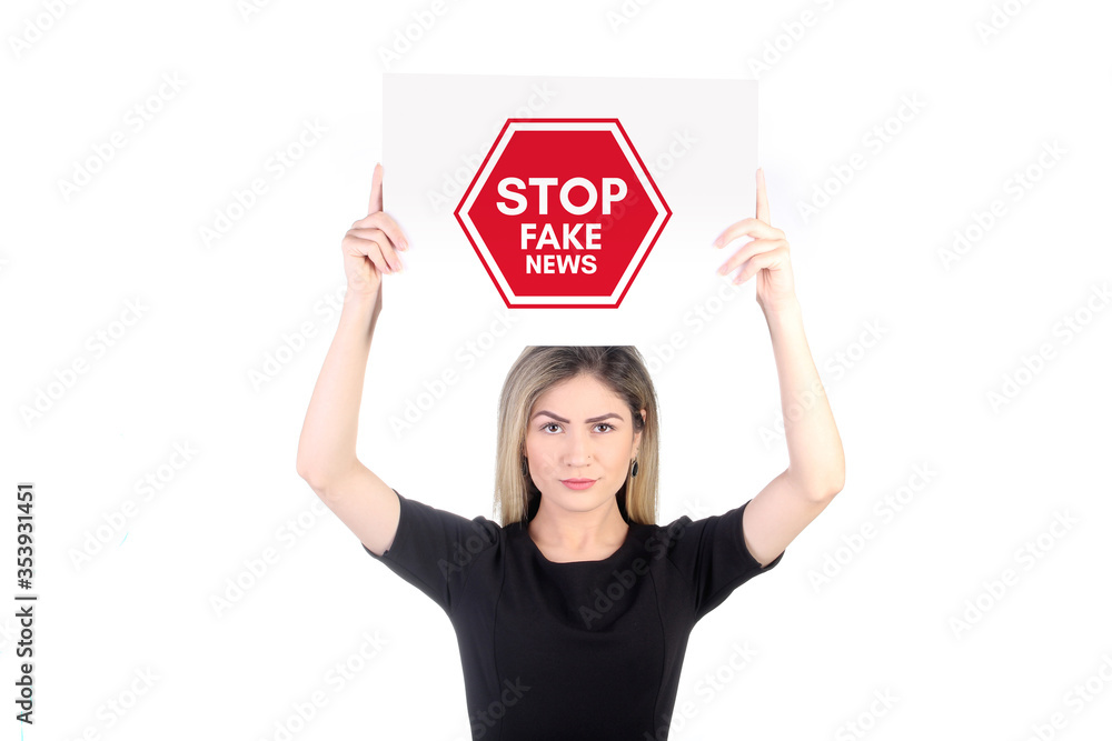Stop fake news hoax. Vector stamp isolated on white background. Message ...