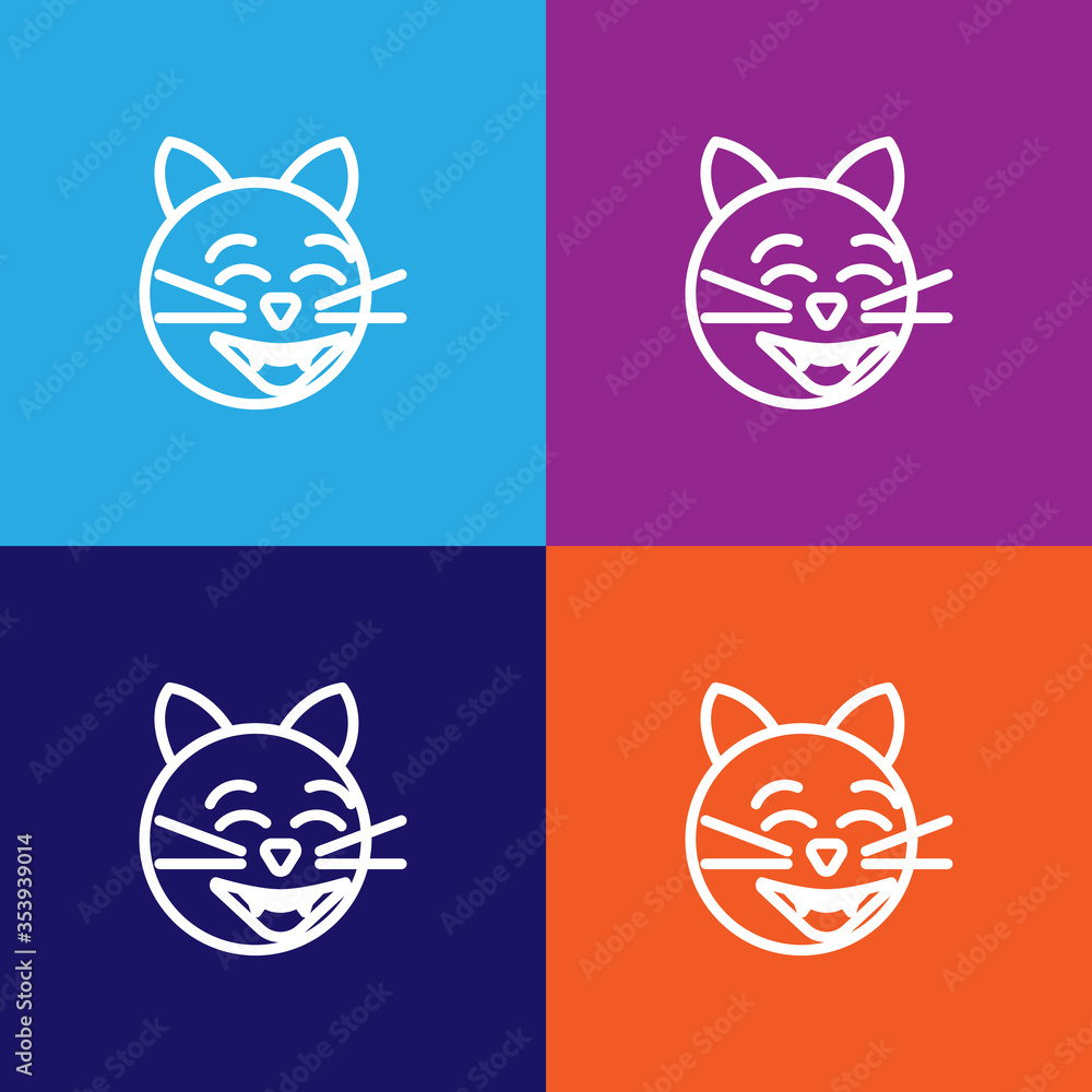 Cat laughing emoji outline icon. Signs and symbols can be used for web ...