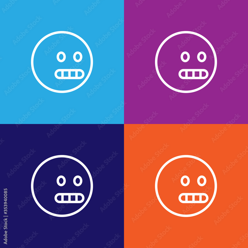 Angry emoji outline icon. Signs and symbols can be used for web, logo ...