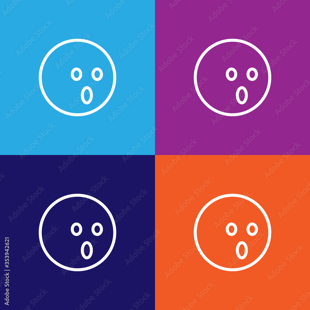 Shocked emoji outline icon. Signs and symbols can be used for web, logo ...