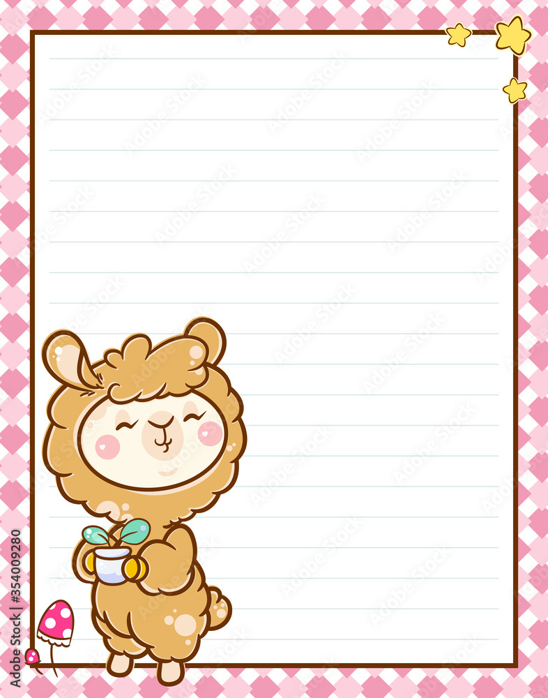 Vector printing paper note, A4 size. Lined paper blank for notebook ...