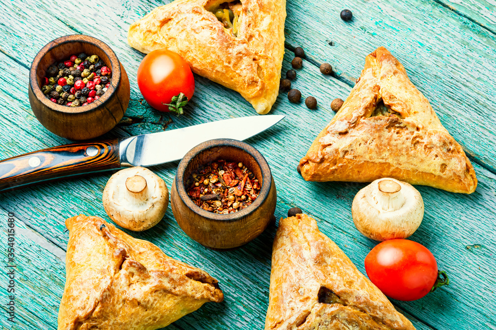 Russian chicken pie or kurnik Stock Photo | Adobe Stock