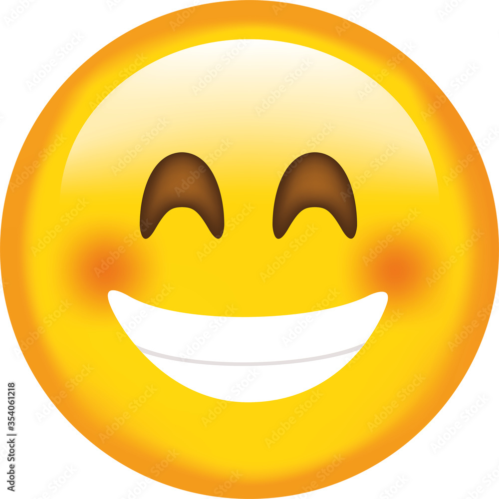 Vector emoji. Smiling face. Smile vector emoji. Happy emoticon. Cute ...