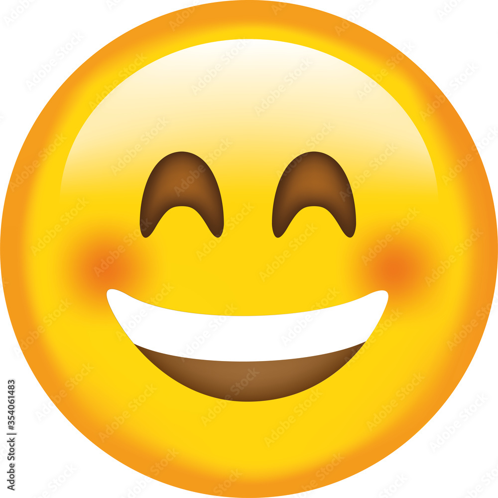 Vector emoji. Smiling face. Smile vector emoji. Happy emoticon. Cute ...