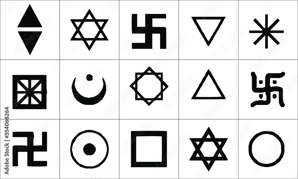 Different type of religion symbols isolated on white background Stock ...