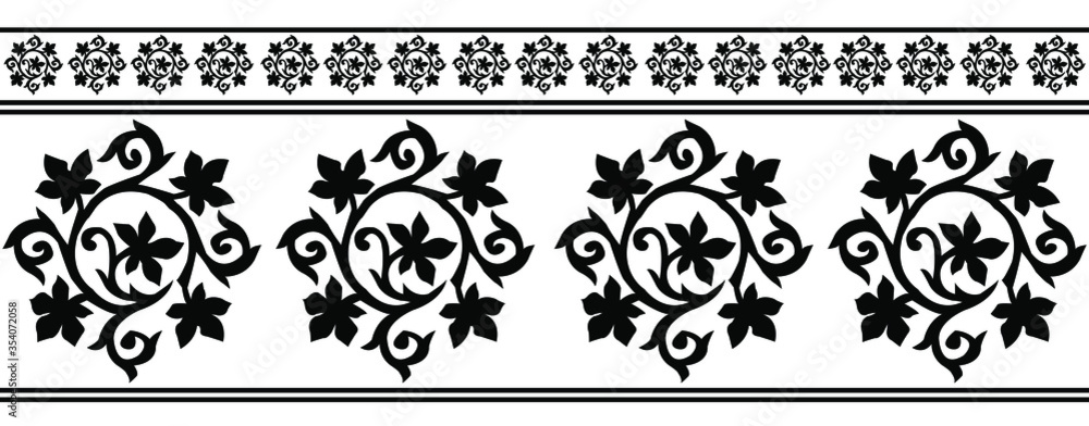 Saree Borders Designs Vector