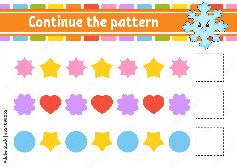 Continue the pattern. Education developing worksheet. Game for kids ...