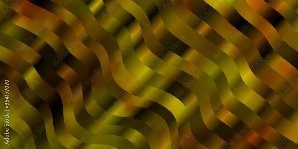 Light Green, Yellow vector backdrop with circular arc. Bright ...