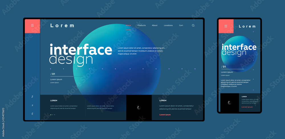 Interface design. Vector image. Trendy design of the web interface and ...
