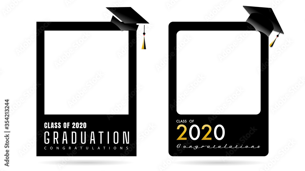 Graduation frame Class of 2020 Template ,Isolated on white background ...
