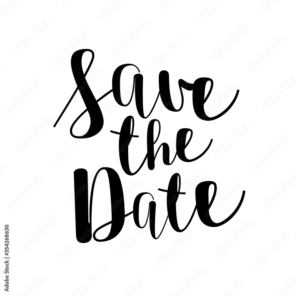 Save The Date - Hand Written Script Font - Modern Transparent ...