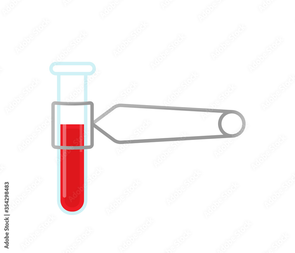 Test tube holder clamp icon. Clipart image isolated on white background ...