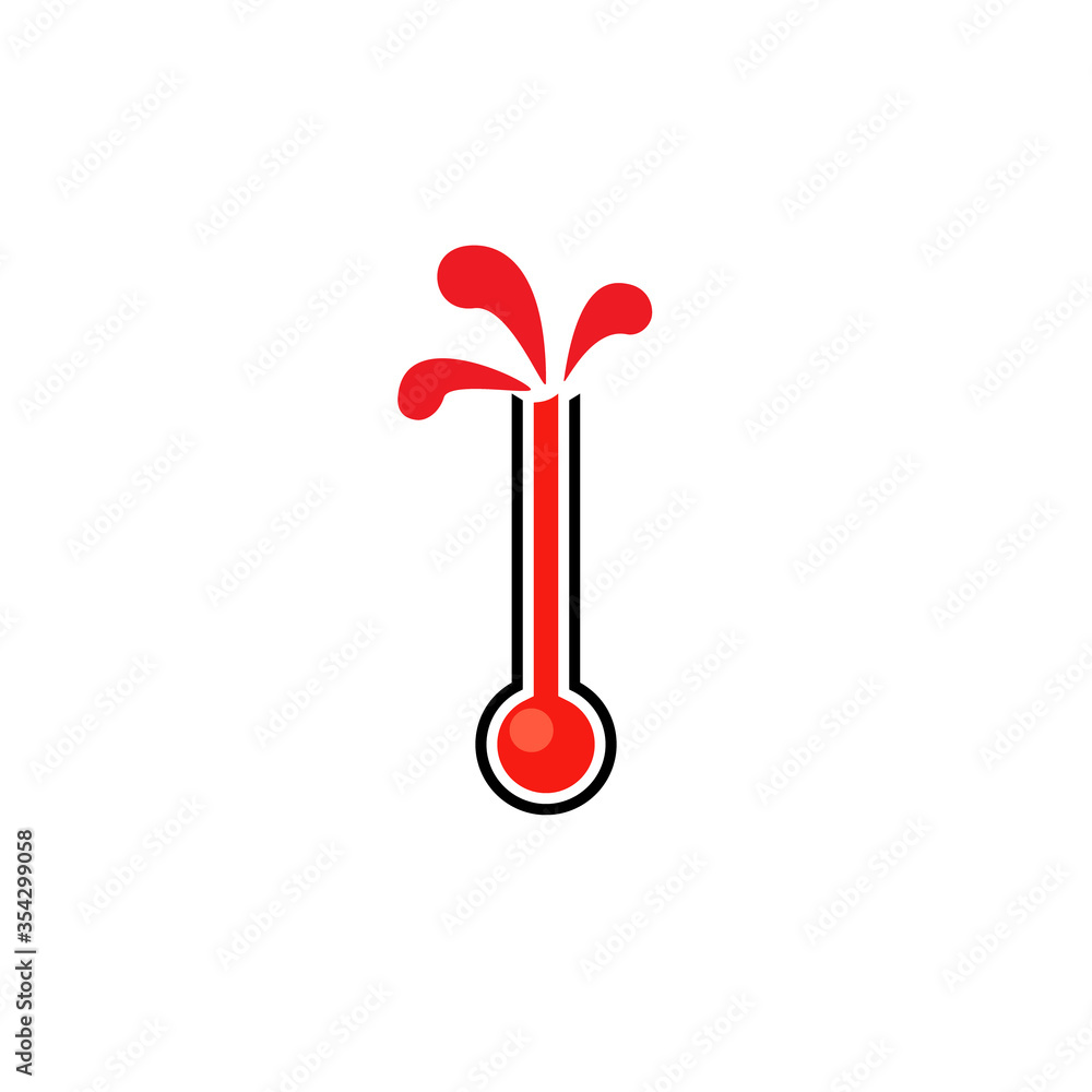 Bursting thermometer icon. Clipart image isolated on white background ...