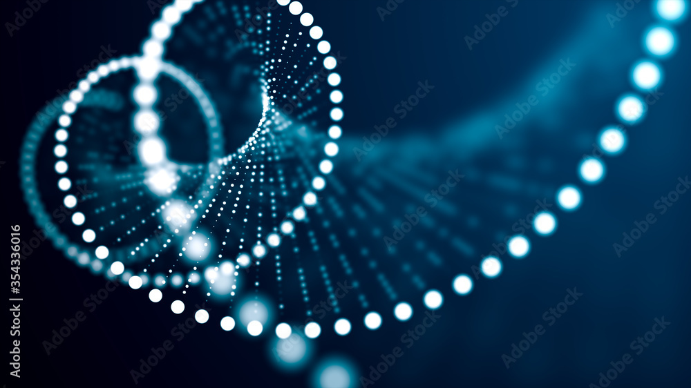 DNA concept. DNA molecule helix spiral on blue. Medical science ...