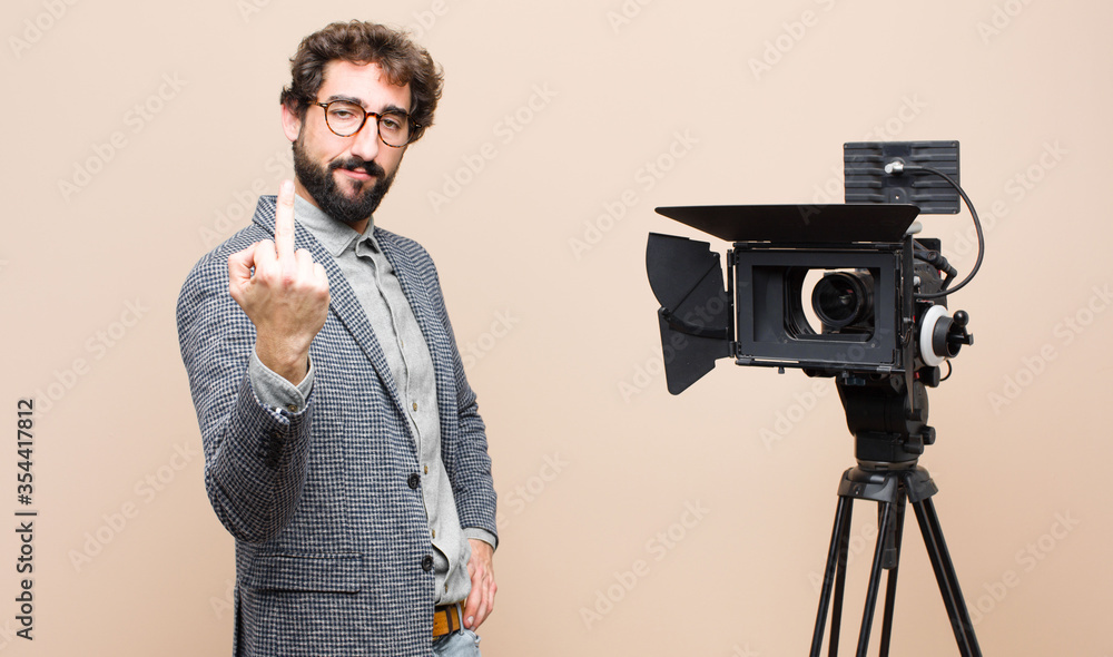 television presenter feeling angry, annoyed, rebellious and aggressive ...