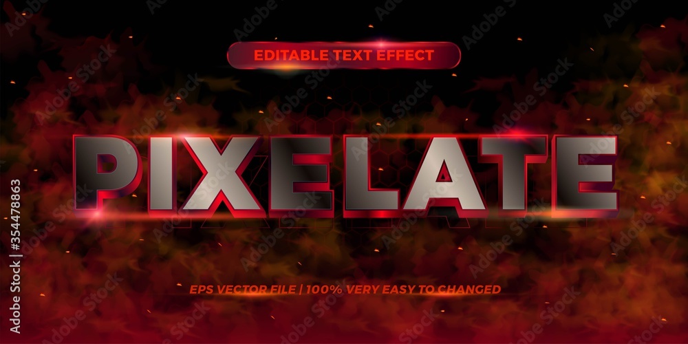 Editable text effect - Pixelate words text style mockup concept smoke ...