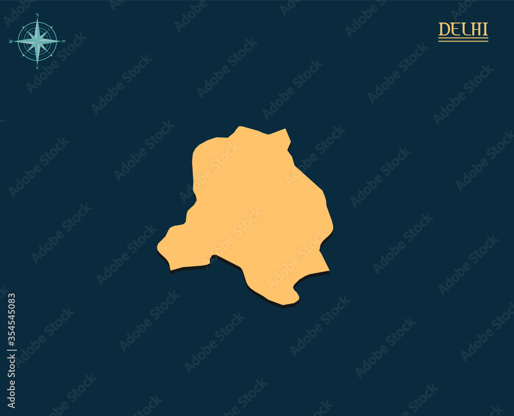 Modern map of DELHI , india state map DELHI, indian state infographics ...