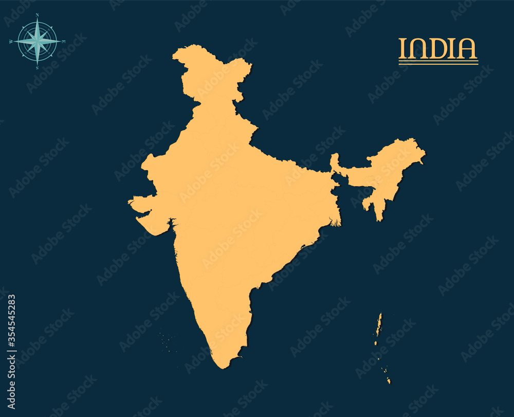 Modern Map of INDIA, INDIA map info graphics Stock Vector | Adobe Stock