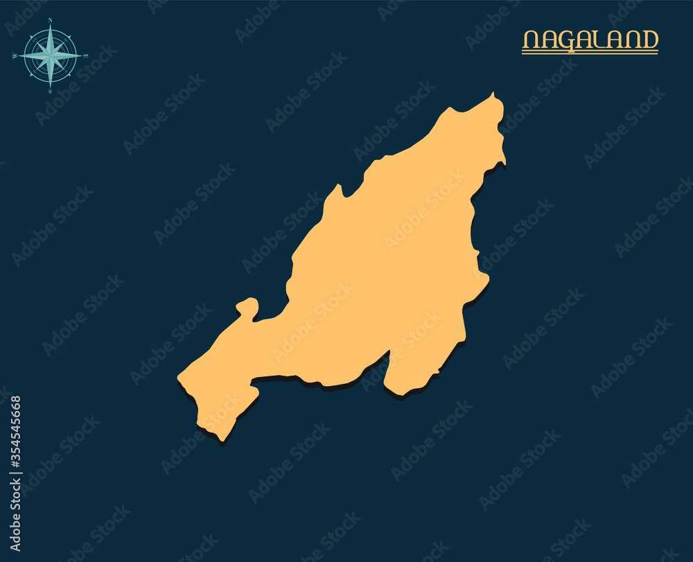 Modern map of NAGALAND , india state map NAGALAND , indian state ...