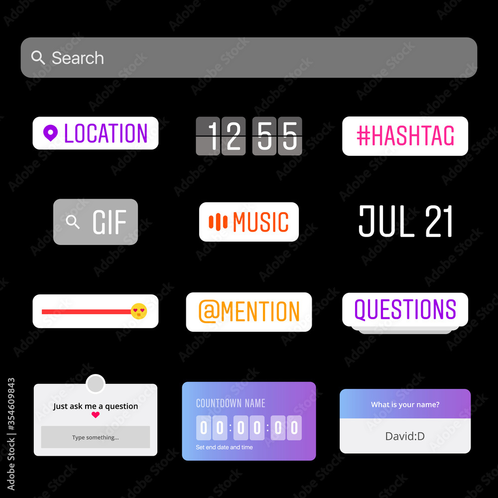 Instagram Stickers. Youtube. Social Media Interface Stickers. Sticker ...