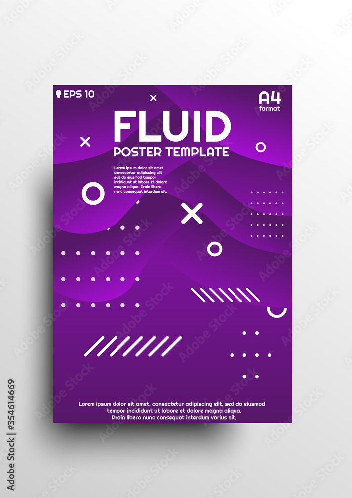 Fluid background design with violet gradient, designed in A4 format ...