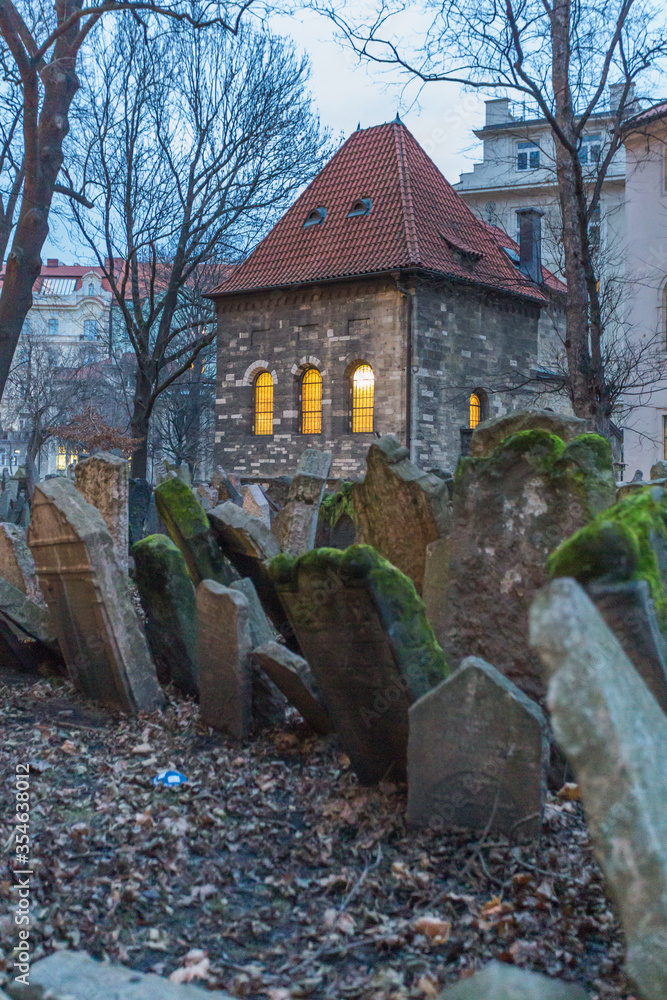 Old Jewish Cemetery in Prague Czech Republic. An important Jewish ...