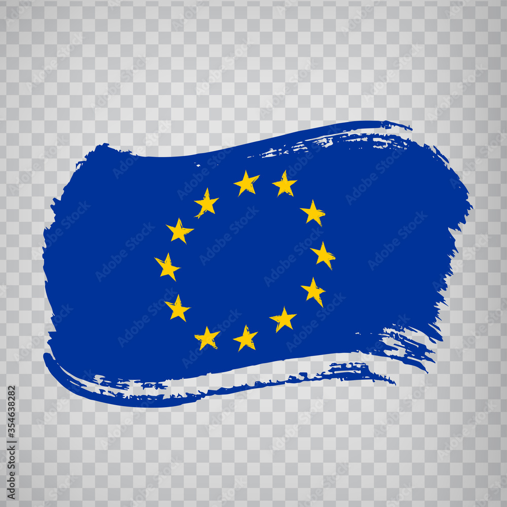 Flag of European Union from brush strokes. Flag EU on transparent ...