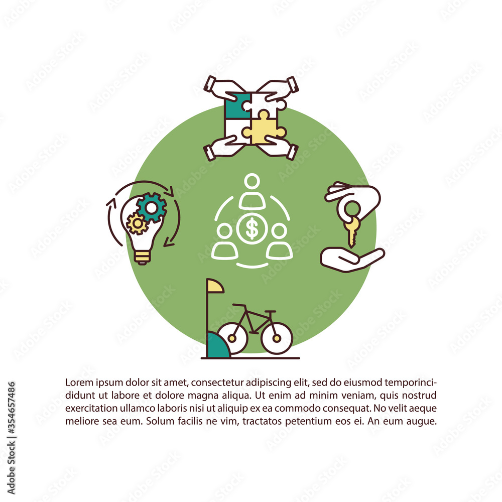 Peer economy concept icon with text. Business innovation, P2P lending ...