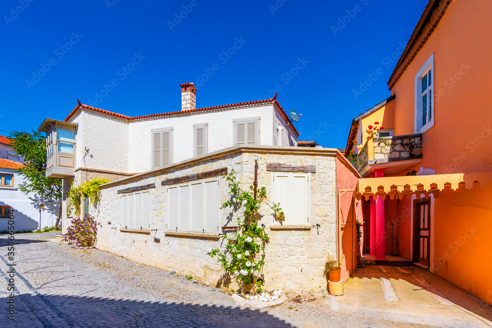 Alacati street view in Alacati Town. Alacati is populer historical ...