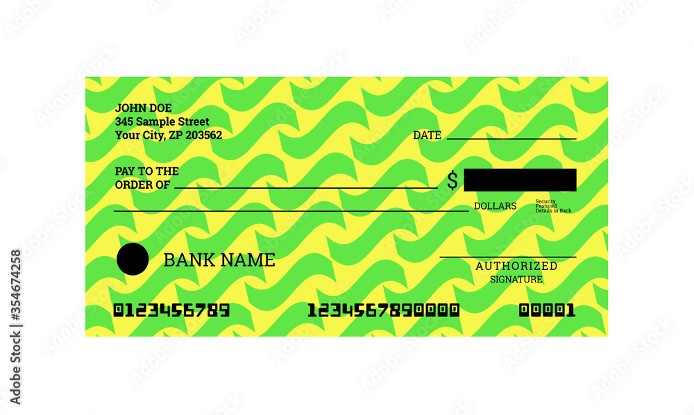 Bank Gold Check, Watermark Template, Original cheque page, Vector Stock ...