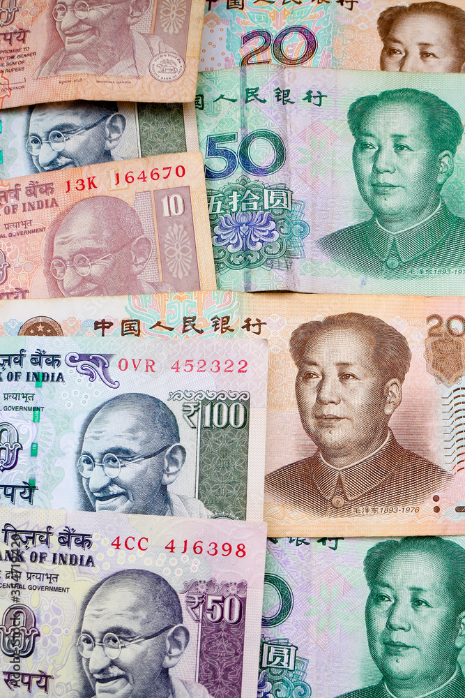 Currencies of Asia's major economic powerhouses China and India ...