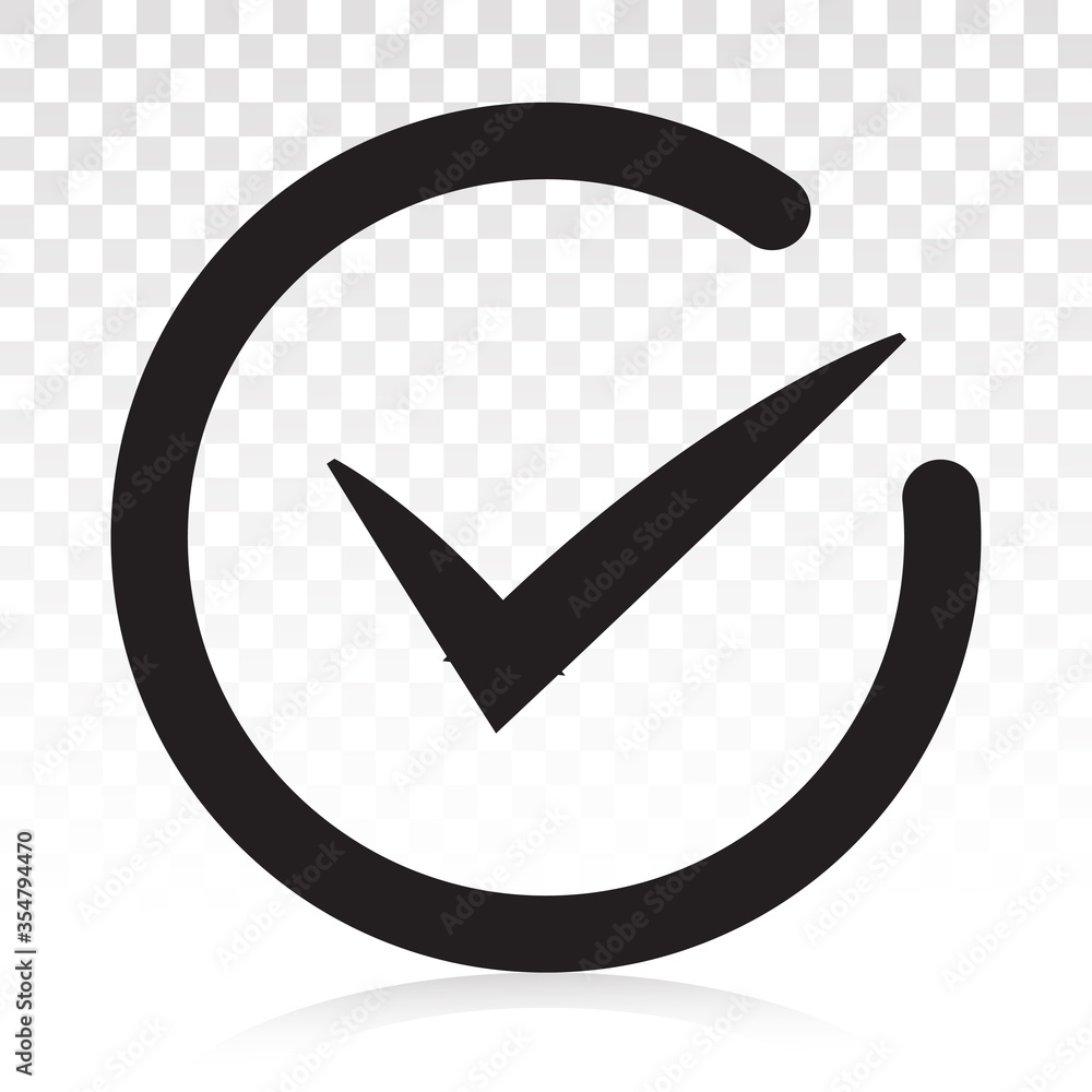 checkmark confirm or checkbox line art icon for apps and websites Stock ...