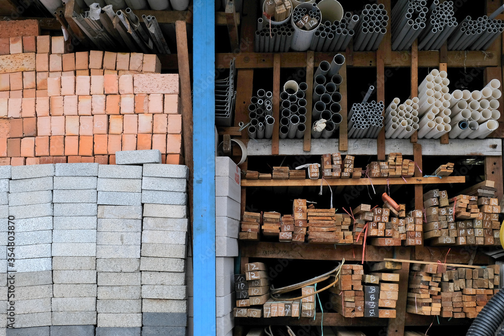 Construction building materials and industrial supplies such as bricks ...