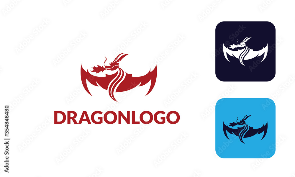 Dragon Logo with hed dragon can for company logo, branding, dragon ...
