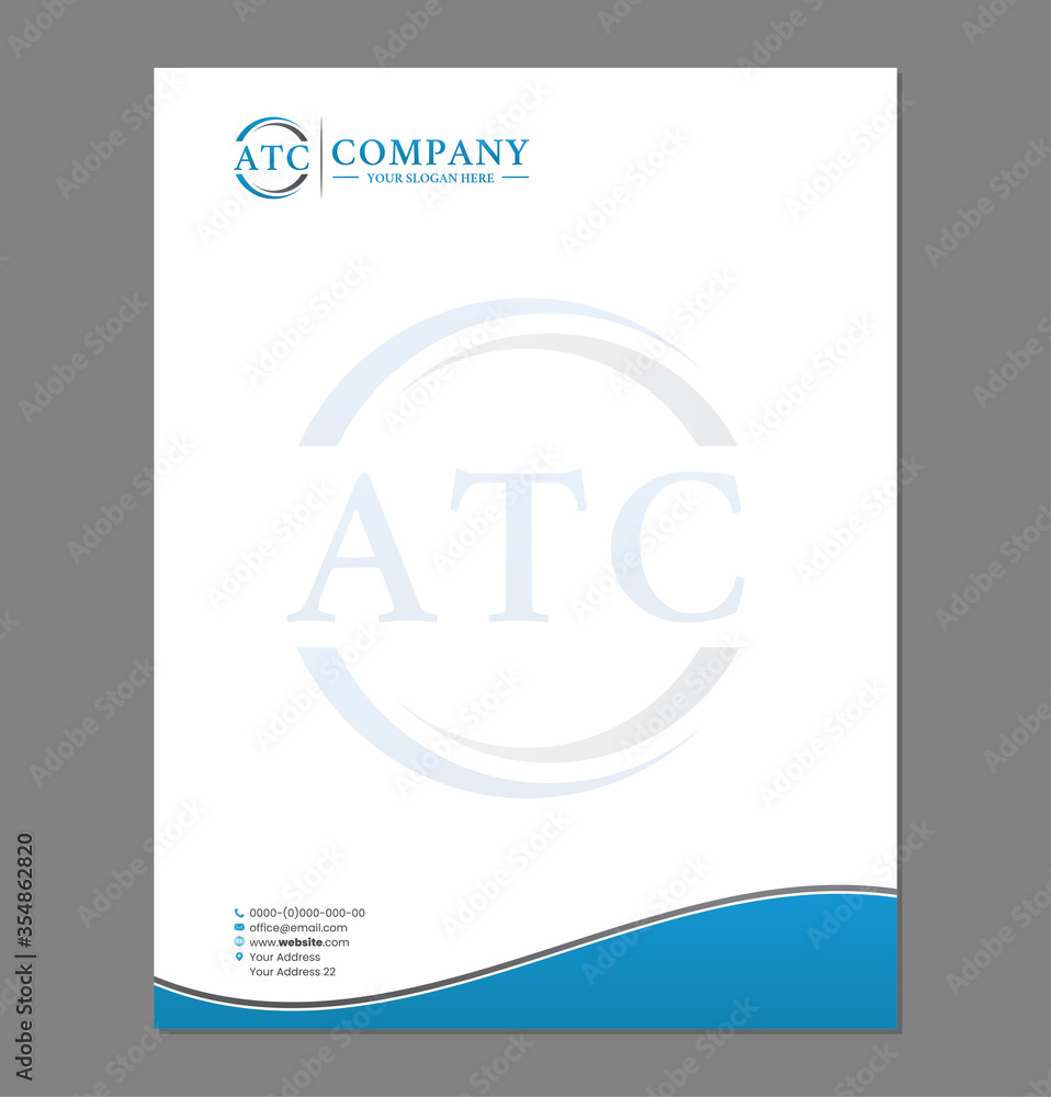 Blank Letterhead Template for Print with Logo Stock Vector | Adobe Stock