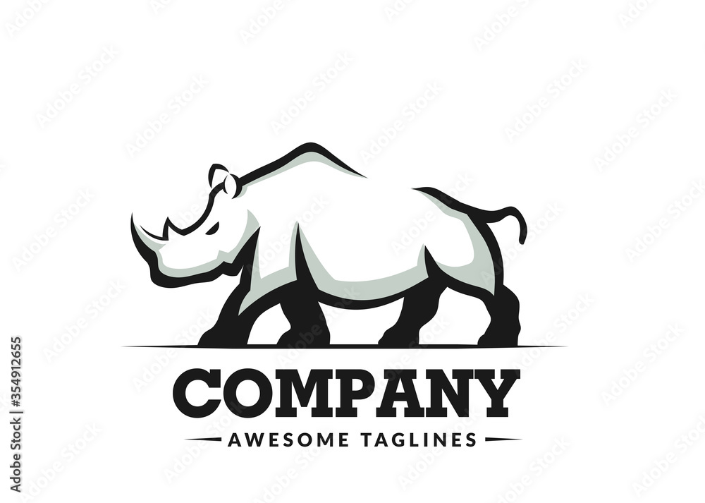 simple modern rhino logo vector illustration Stock Vector | Adobe Stock