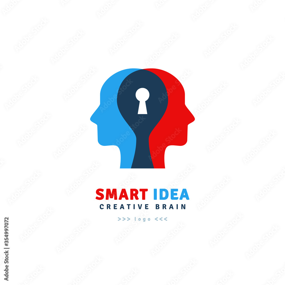 Smart Idea logo design isolated on white background. Vector ...