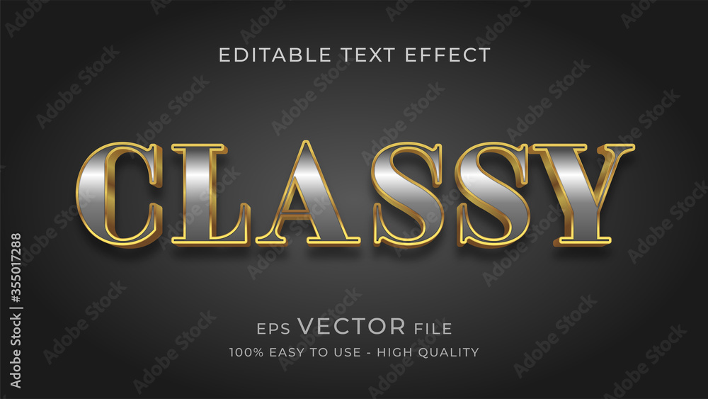 classy gold editable text effect concept Stock Vector | Adobe Stock