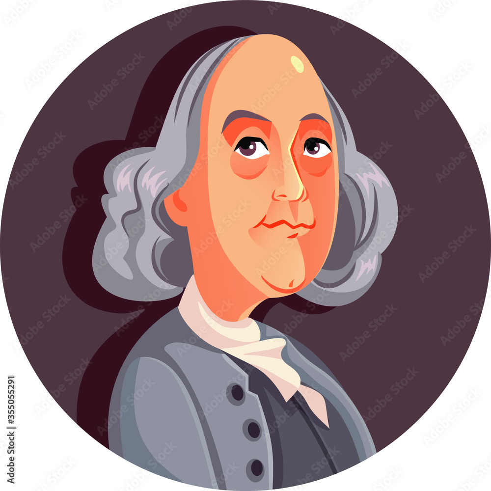 Benjamin Franklin Vector Cartoon Illustration Stock Vector | Adobe Stock