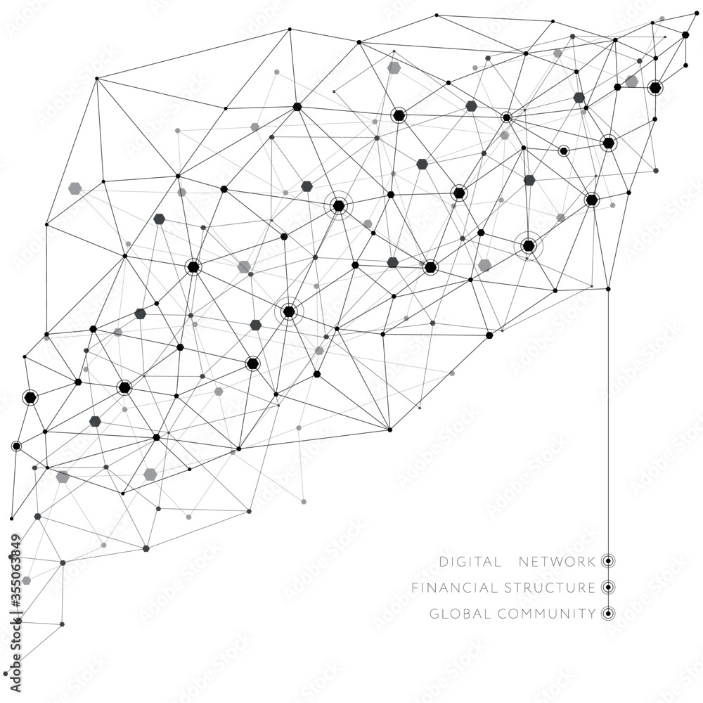 Networks concept and cloud computing, structure of society, neural network, variants of ...