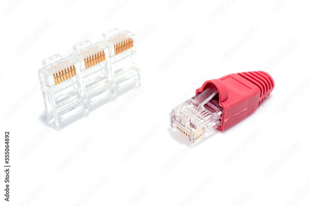 Ethernet RJ45 Connector, for modular crimp cable connection with ...