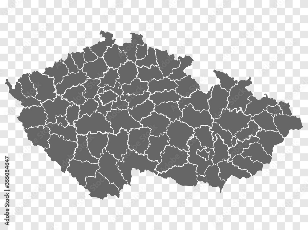 Blank map of Czech Republic. Regions of Czech Republic map. High ...