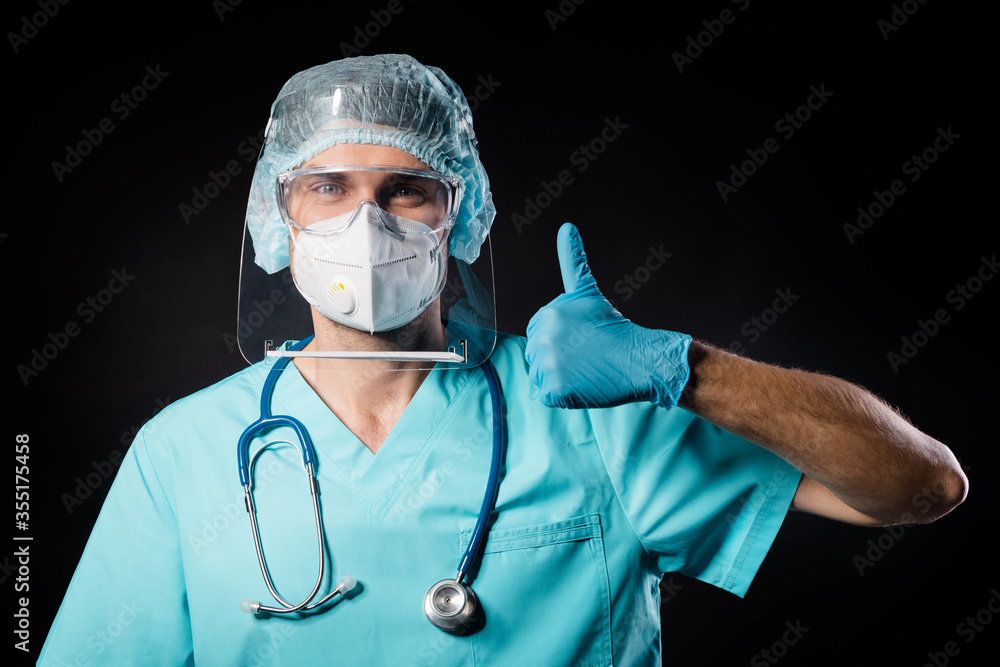Operation was successfully completed. Photo of guy doc raise thumb ...
