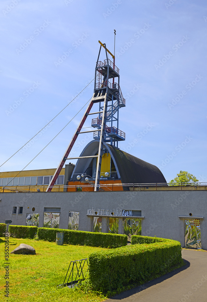 Tarnowskie Gory, Poland - Historic Silver Mine, Mine shaft tower of a ...